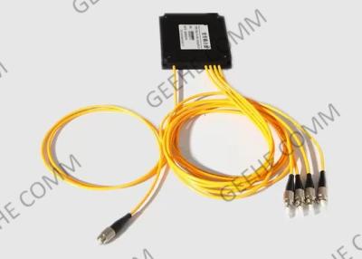 China FC/APC 1x4 2.0mm Box Type Fiber Optic PLC Splitter with FC UPC Connector 1m for sale