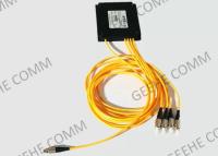 China FC/APC 1x4 2.0mm Box Type Fiber Optic PLC Splitter with FC UPC Connector 1m for sale