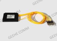 China FC/APC 1x4 2.0mm Box Type Fiber Optic PLC Splitter with FC UPC Connector 1m for sale