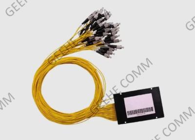 China 1x32 PLC Fiber Optic Splitter ABS Box 2.0mm FC UPC 1260-1650nm for sale