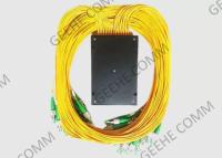 China PLC Fiber Optic Splitter 1x64 ABS Box SM 2mm 1m FC APC Connectors for sale