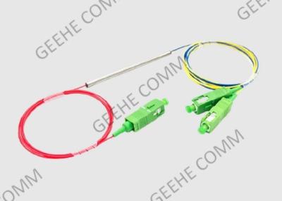China 1x2 Metal Tube 980 1550 Small Size WDM Fiber Splitter SC Connectors for sale