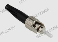 China 3.0mm Simplex ST Fiber Optic Connectors 126um With Black Boots for sale