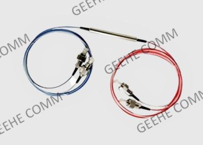 China Steel Tube 1310nm Fused WDM Low Loss 1x2 with FC/PC Connectors for Optical Networks for sale