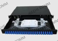 China FTTH 1U 19 Inch 24 Port Fiber Patch Panel with SC Adapters Single Mode for sale