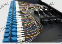 China FTTH 1U 19 Inch 24 Port Fiber Patch Panel with SC Adapters Single Mode for sale