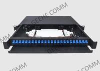 China 24 Port LC Splice Tray 19 Inch 1U Rack Mount Fiber Patch Panel 1.2mm Cold Rolled Steel for sale