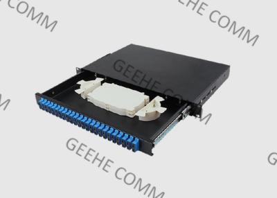 China 19 Inch 1U Rack Mount Fiber Patch Panel 24 Port MM Simplex SC/PC Adapter for sale