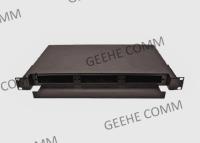 China Empty 24 Port Simplex 24 Fiber ST Patch Panel Faceplate 1U 45 Degree for sale