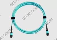 China Aqua 10Gbs Multi Mode 24 Fiber OM4 MPO Patch Cord for sale