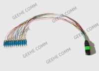 China 0.9mm Single Mode 12 Cores MPO To12 LC Optical Patch Cord for sale