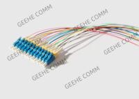 China 0.9mm Single Mode 12 Cores MPO To12 LC Optical Patch Cord for sale