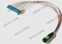 China 0.9mm Single Mode 12 Cores MPO To12 LC Optical Patch Cord for sale