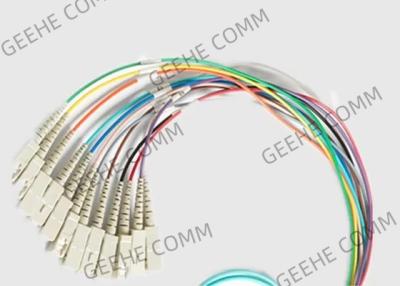 China MPO to 12x SC Multimode 12 Fiber 0.9mm Breakout Cable Type A for sale