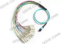 China MPO to 12x SC Multimode 12 Fiber 0.9mm Breakout Cable Type A for sale