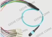 China MPO to 12x SC Multimode 12 Fiber 0.9mm Breakout Cable Type A for sale