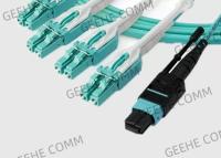 China 16F MPO to 4x4 LC Duplex Fiber Breakout Cable 100G 400G OM4 Multimode for sale