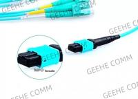 China 16F MPO to 4x4 LC Duplex Fiber Breakout Cable 100G 400G OM4 Multimode for sale