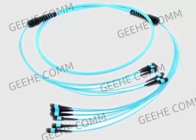China 12 Core OM3 Single Mode MPO Fiber Cable 2.0mm OFNR Riser 1m for sale