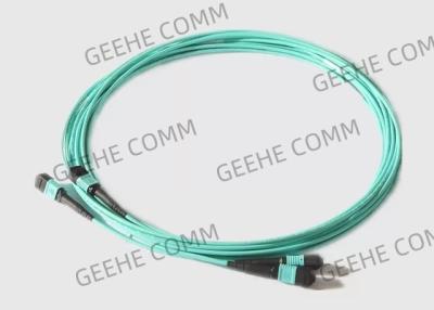 China 12 Core Male to Female LSZH OM3 MPO Fiber Cable Trunk Assembly for sale