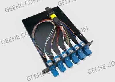 China 12 Fiber Pre-Installed 6 Duplex LC Adapters MTP MPO Fiber Breakout Cable Cassette OM4 for sale