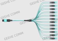 China 50/125 Multimode MPO To 12x LC Duplex OM4 Fiber Optic Cables for sale