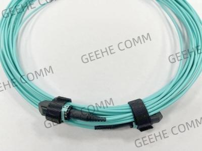 China 8F OM4 MPO Female to Female Type B OFNP Low Loss Fiber Trunk Cable 13m for sale