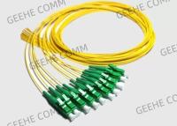 China 12 Strand OS2 Single Mode LC APC 9/125um Fiber Optic Pigtail Low Loss for sale