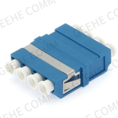 China LC/UPC Singlemode Quad Fiber Optic Adapter Flange 0.2dB Insertion Loss Ceramic Sleeve for sale