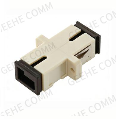 China SC Multimode Simplex Fiber Optic Adapter with Flanges Ceramic Sleeve 0.2dB for sale