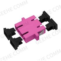 China SC Multimode Duplex Fiber Optic Adapter Flange OM4 0.2dB Insertion Loss for sale