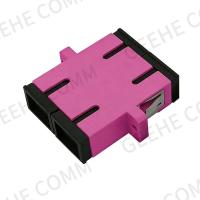 China SC Multimode Duplex Fiber Optic Adapter Flange OM4 0.2dB Insertion Loss for sale