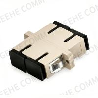 China SC to SC Multimode OM1/OM2 Duplex Fiber Optic Beige Adapter/Coupler With Flange for sale