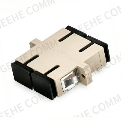 China SC to SC Multimode OM1/OM2 Duplex Fiber Optic Beige Adapter/Coupler With Flange for sale