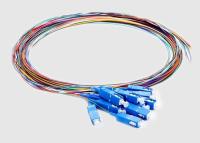 China 10Gbps OM3 LC 12 Strand Multimode Fiber Optic Pigtail 50/125 3m for sale