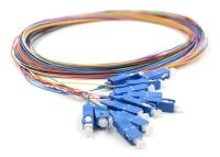 China Outdoor 12 Core SC Fiber Optic Pigtail 1m Single Mode 9/125um for sale