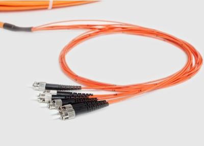 China 6 Cores ST UPC Single Mode 9/125um 3M Fiber Optic Pigtail Fan Out Bundle for sale