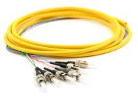China 6 Cores ST UPC Single Mode 9/125um 3M Fiber Optic Pigtail Fan Out Bundle for sale