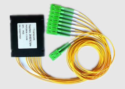 China ABS PLC 2x8 Optical Fiber Splitter Single Mode 1260-1650nm Low Insertion Loss for sale