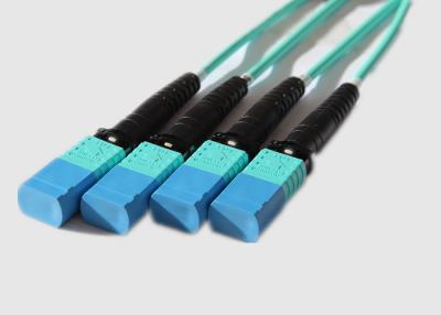 China 12 Core OM4 MTP Trunk Cable MPO to MPO OFNP Low Loss 100G Data Center for sale