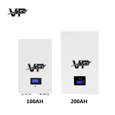 China VP Lifepo4 Wall Mounted Lithium Battery 51.2V 100ah 200AH For Home Energy Storage for sale