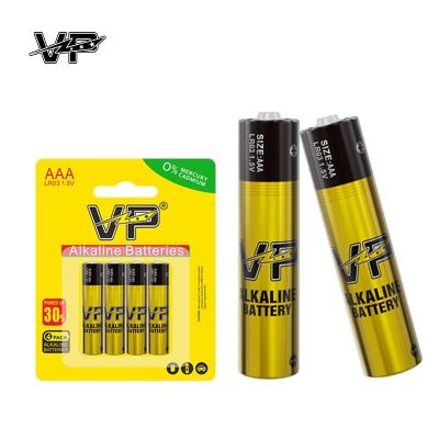 China Industrial Alkaline Battery Lr03 Aaa 1.5 V Aluminium Foil AM4 130Mins Vp Batteries for sale