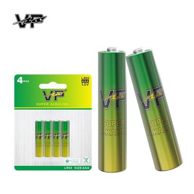 China Mercury Free 130Mins Aaa Size VP Alkaline Battery LR03 AM4 Safety And Durable for sale