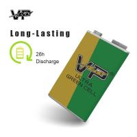 China 26Hours 9 Volt VP Carbon Zinc Battery Square Dry Cell Ultra Duty Leak Proof 6F22 for sale