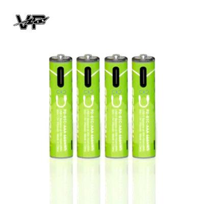 China Fast Charging 666mWh USB Lithium Ion Aaa Rechargeable VP Batteries AAA Li Ion Cell for sale