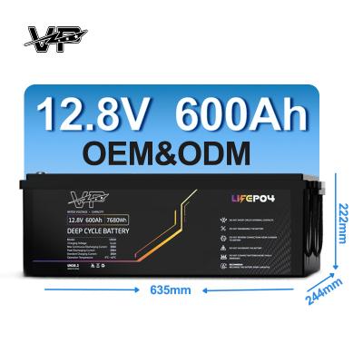 China 7680Wh VP Prismatic LiFePO4 12V 600AH Lead to Lithium Upgrade Energy Storage Battery for sale