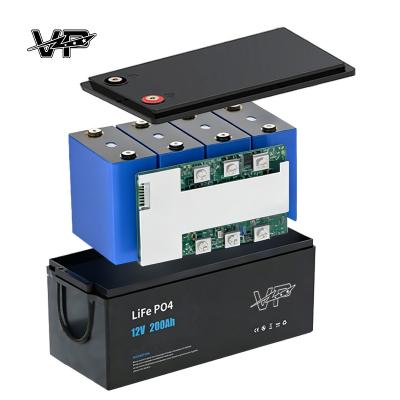 China LFP Battery Pack 12v Lithium Iron Phosphate Cells 200ah 2560Wh Energy Auto Battery for sale