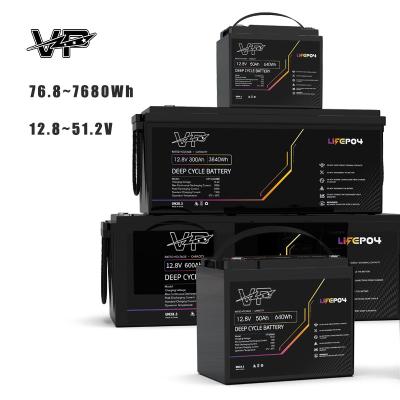 China 12.8V 12Ah LiFePO4 Deep Cycle Lithium Battery with Bluetooth IP65 for sale