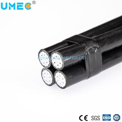 China Free Sample AAC/AAAC/ACSR 2/4/6AWG Aluminum Conductor XLPE/PVC/PE Insulated Quadruplex Service Drop Cable for sale