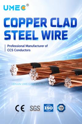 China ASTM B910 Standard Copper Clad Steel Wire with 20%/30%/40% Conductivity and Anti Corrosion Properties for sale